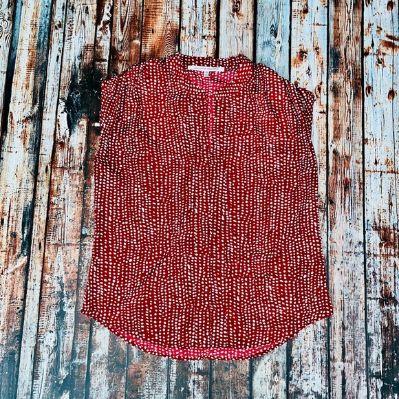 Tops | Collective Concepts Lisette Red Dot Short Sleeve Blouse | Poshmark